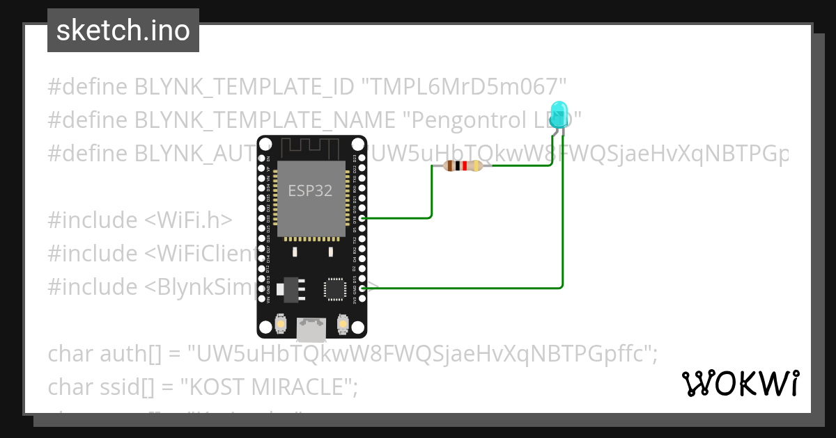 Pengontrol LED - Wokwi ESP32, STM32, Arduino Simulator