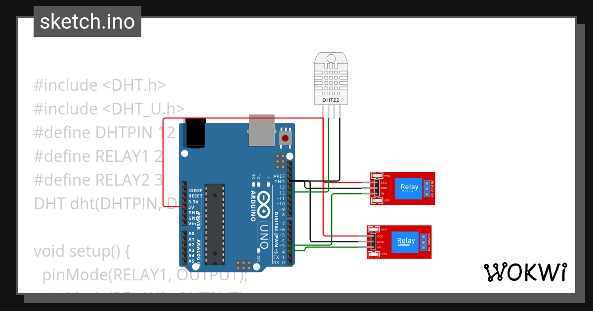 Dht Relay Wokwi Esp32 Stm32 Arduino Simulator