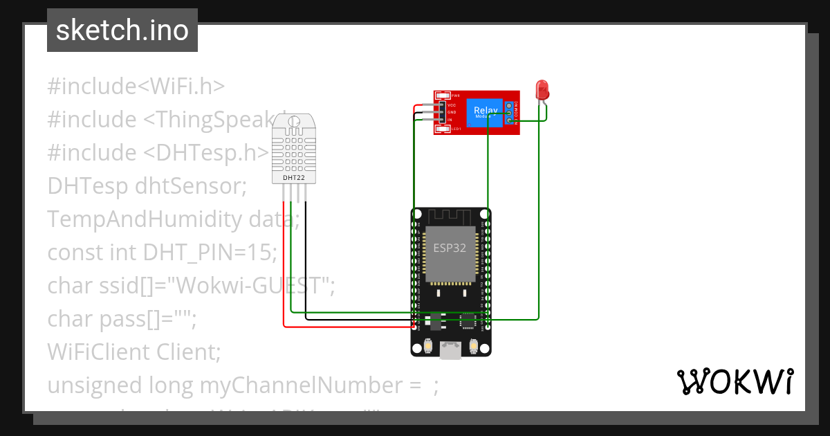 DHT sensor - Wokwi ESP32, STM32, Arduino Simulator