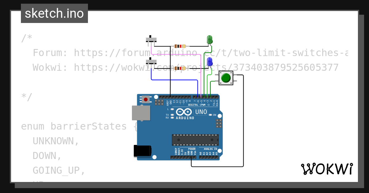 Barrier Control I Wokwi Esp32 Stm32 Arduino Simulator
