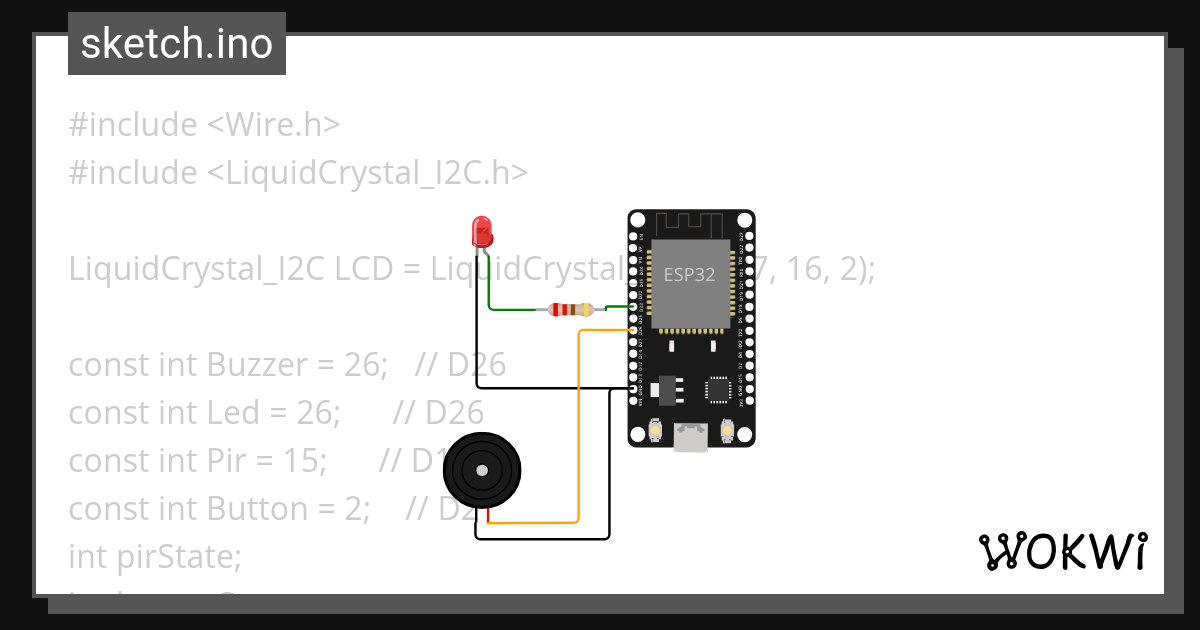 ESP_PIR - Wokwi ESP32, STM32, Arduino Simulator