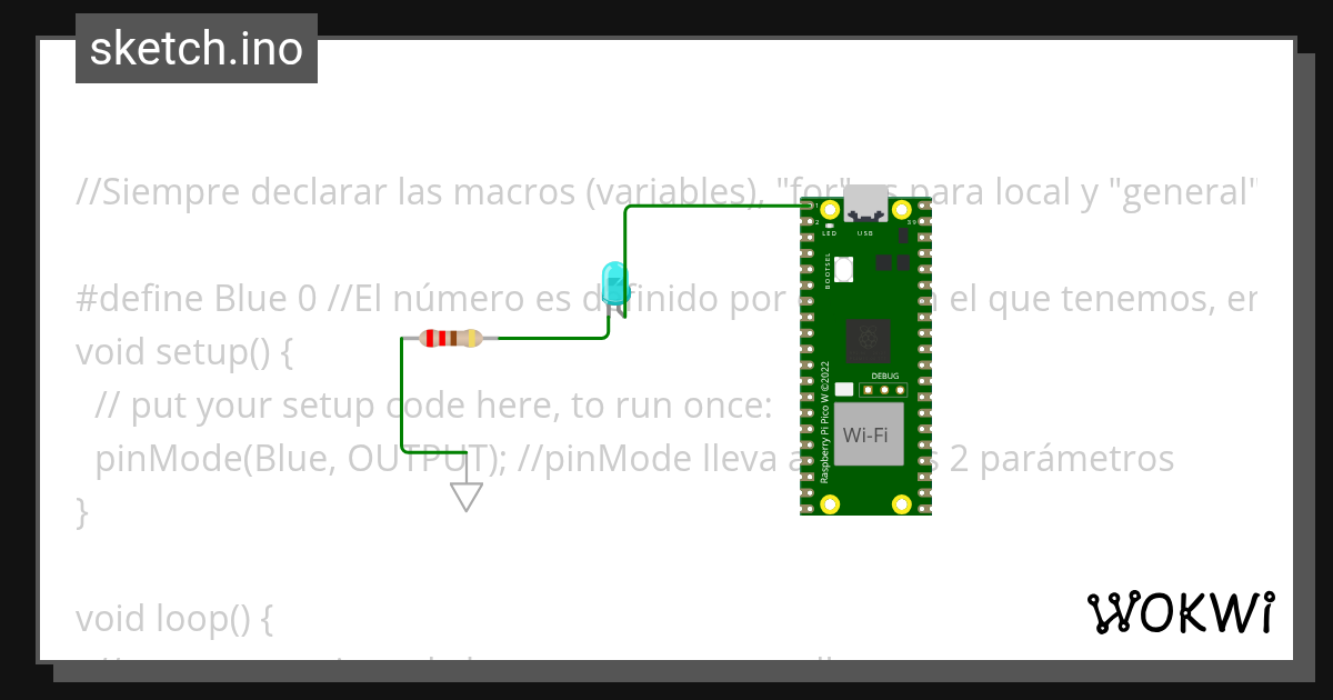 Práctica2: LED blink - Wokwi ESP32, STM32, Arduino Simulator