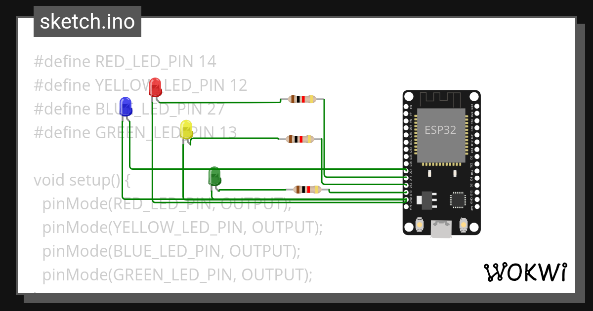 Projek Lampu Lalulintas Wokwi Esp32 Stm32 Arduino Simulator 0756