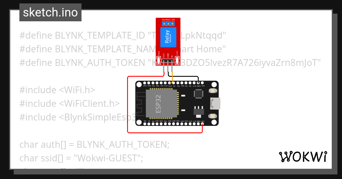 Control Relay - Wokwi ESP32, STM32, Arduino Simulator