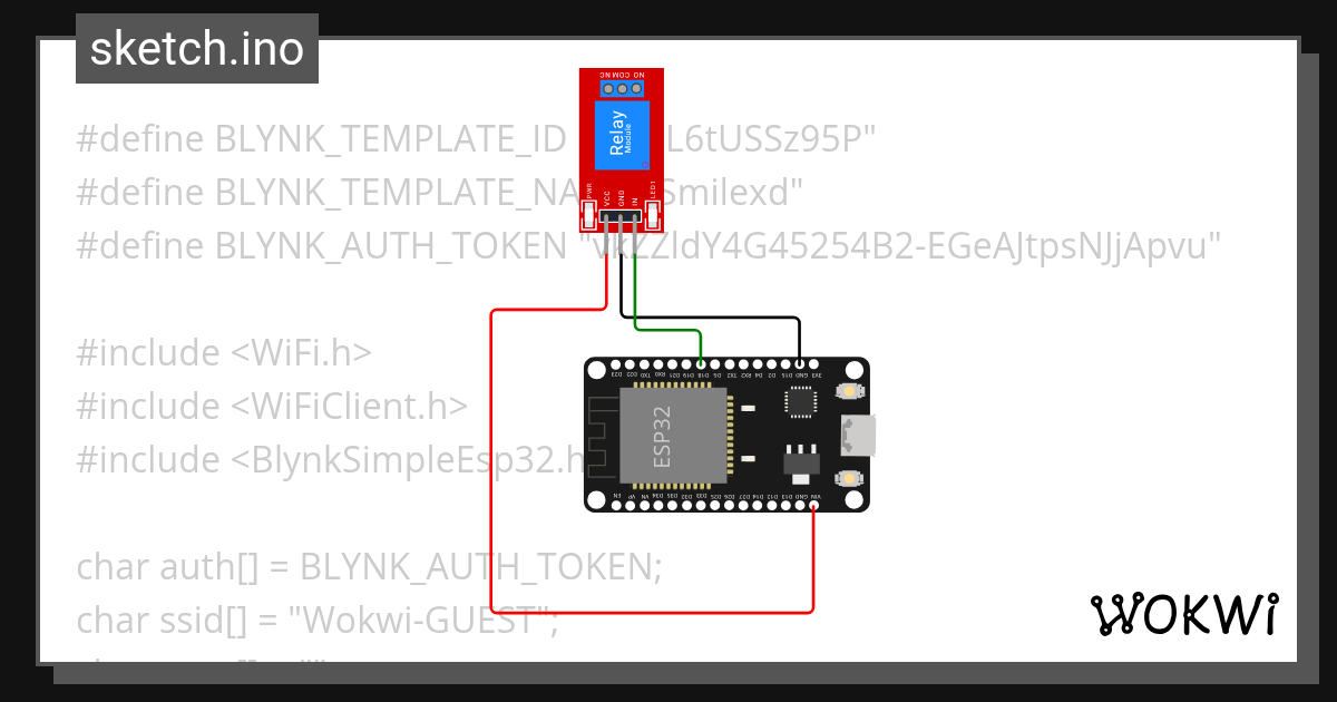 Control Relay - Wokwi ESP32, STM32, Arduino Simulator