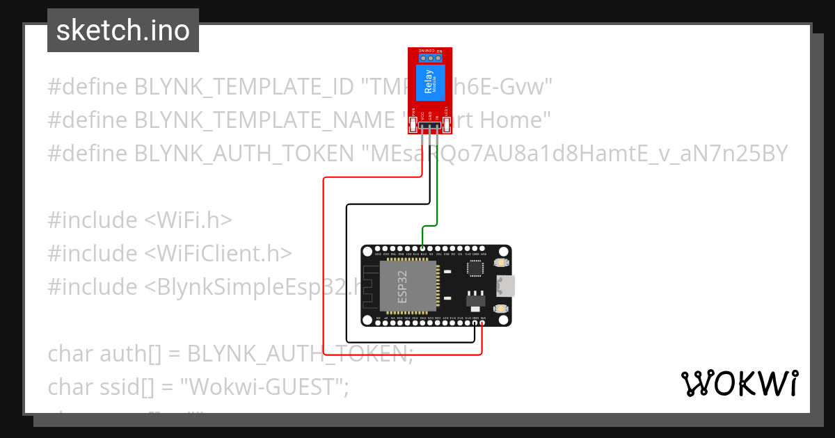 Control Relay - Wokwi ESP32, STM32, Arduino Simulator