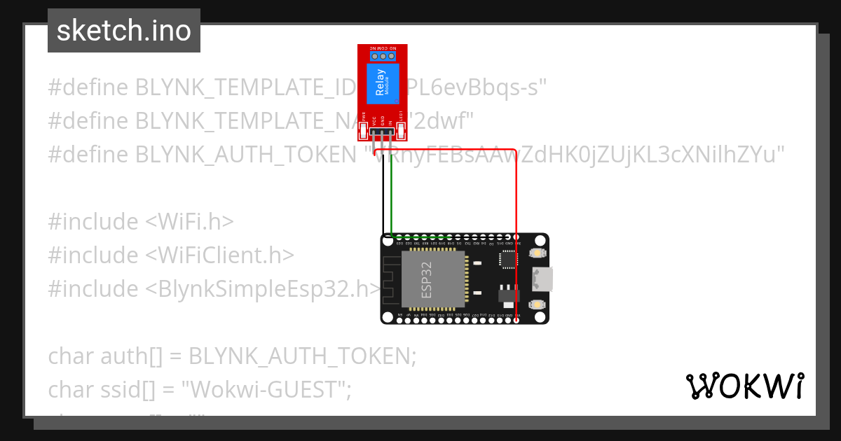 Control Relay - Wokwi ESP32, STM32, Arduino Simulator