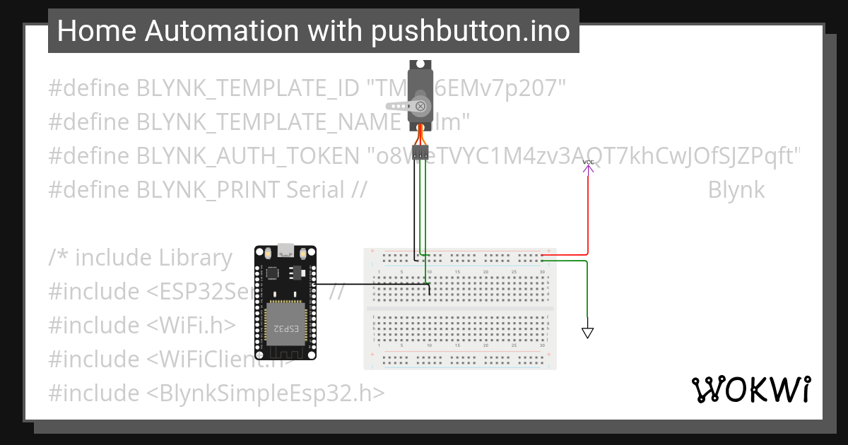 Blynk Control Servo Motor Wokwi Esp32 Stm32 Arduino Simulator