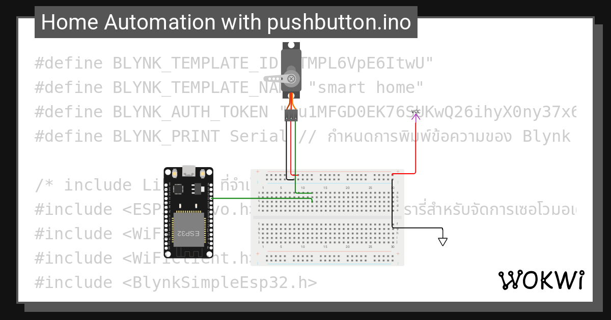 Blynk Control Servo Motor Copy Wokwi Esp32 Stm32 Arduino Simulator