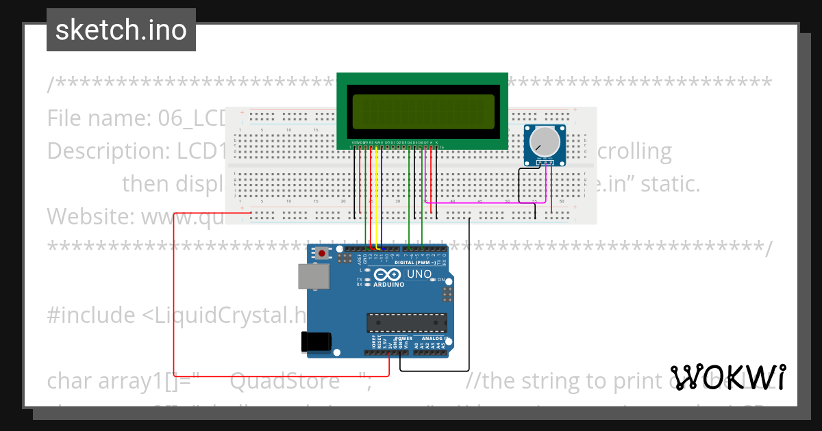 006_LCD - Wokwi ESP32, STM32, Arduino Simulator