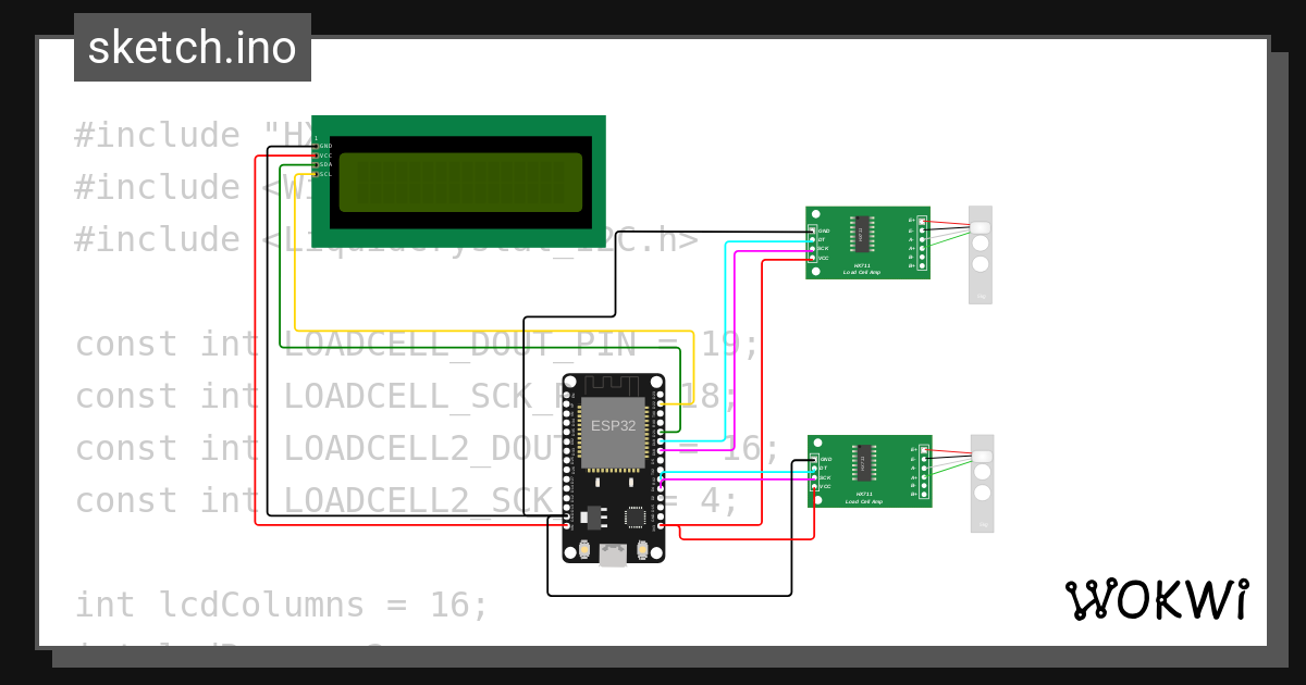 Calibración 2 Celdas Wokwi Esp32 Stm32 Arduino Simulator 