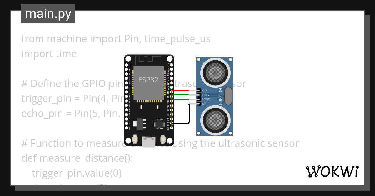 Micropython Distance Sensor Wokwi Esp32 Stm32 Arduino Simulator 2048