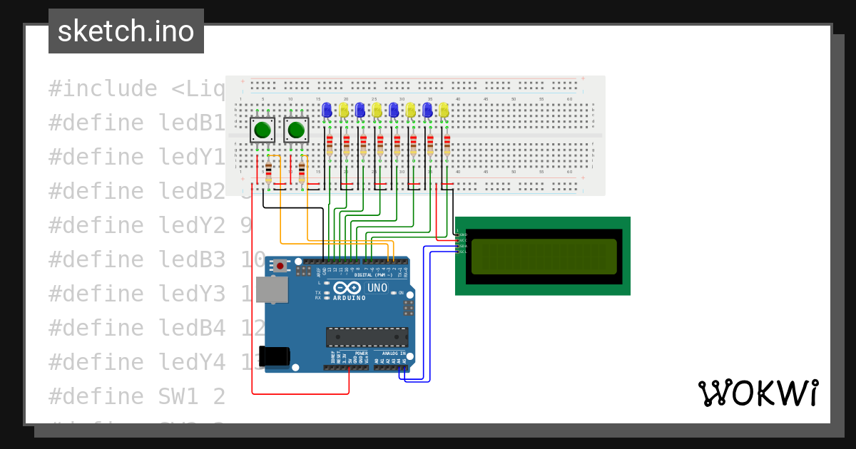 8leds Running Wokwi Esp32 Stm32 Arduino Simulator