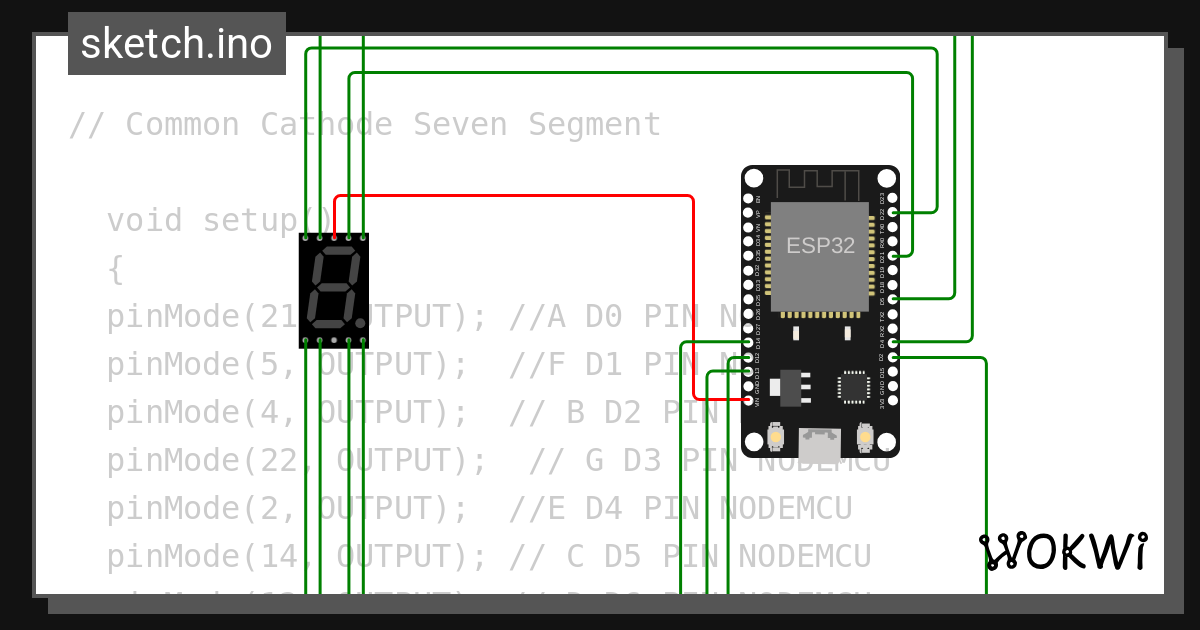 Seven Segment Display In Nodemcu Esp 32 1 To 9 Copy Wokwi Esp32 Stm32 Arduino Simulator