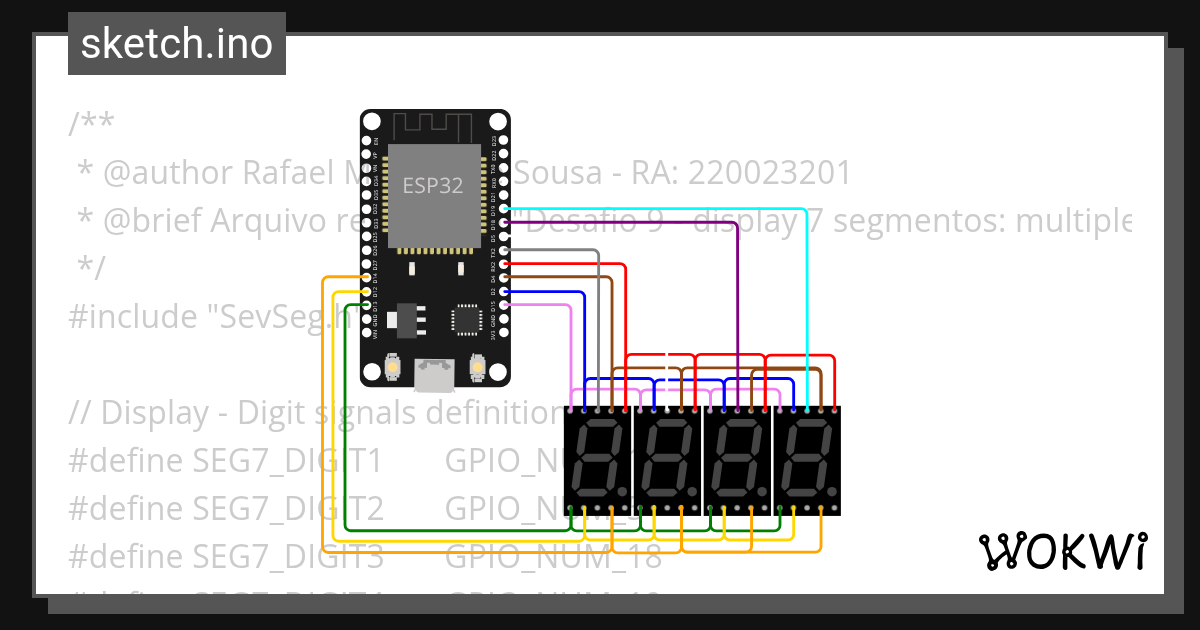 Desafio 9 - uC - Wokwi ESP32, STM32, Arduino Simulator