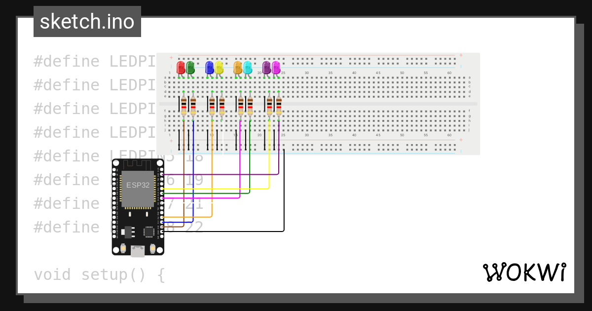 Leds Esp32 Wokwi Esp32 Stm32 Arduino Simulator 8937