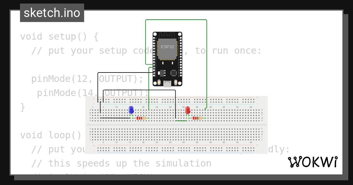 2leds Wokwi Esp32 Stm32 Arduino Simulator