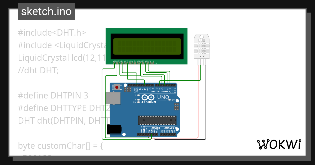 lcd temperature - Wokwi ESP32, STM32, Arduino Simulator