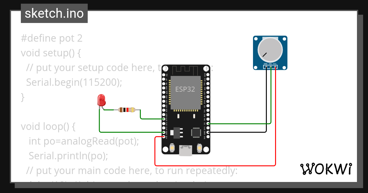 potentiometer - Wokwi ESP32, STM32, Arduino Simulator