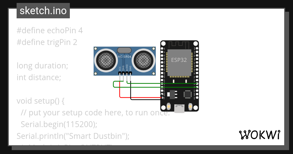 Smart Dustbin Wokwi Esp32 Stm32 Arduino Simulator