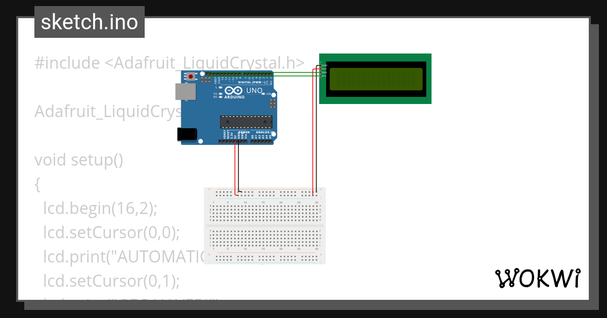 Lcd 16x2 i2c - Wokwi ESP32, STM32, Arduino Simulator