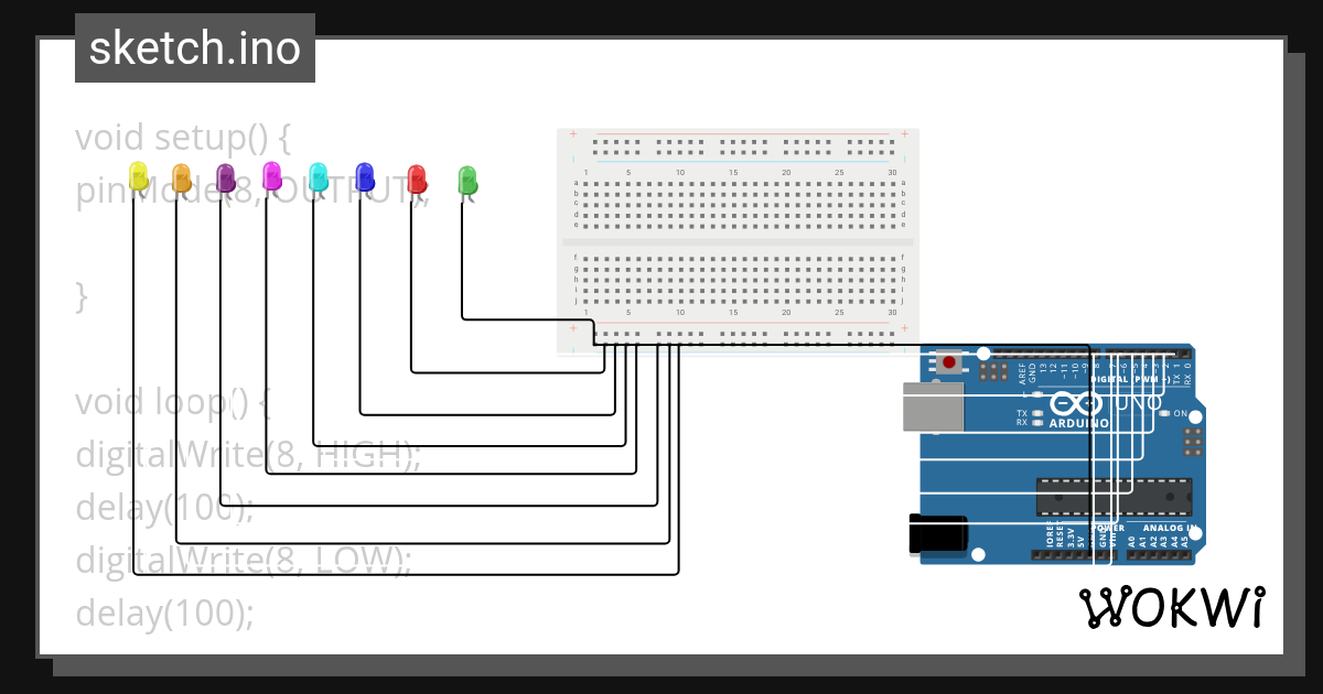 LED 8 EKSKUL ZALIKHA 7A Copy - Wokwi ESP32, STM32, Arduino Simulator