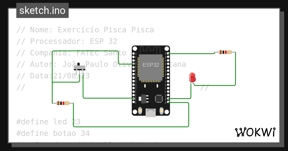 Exercícioliga Desliga Wokwi Esp32 Stm32 Arduino Simulator 5589
