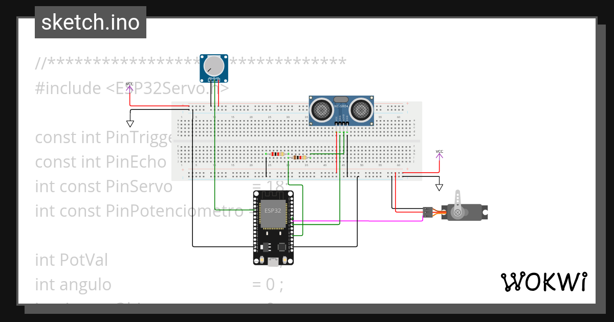 Mover Servo con Potenciometro Resistencia - Wokwi ESP32, STM32, Arduino Simulator