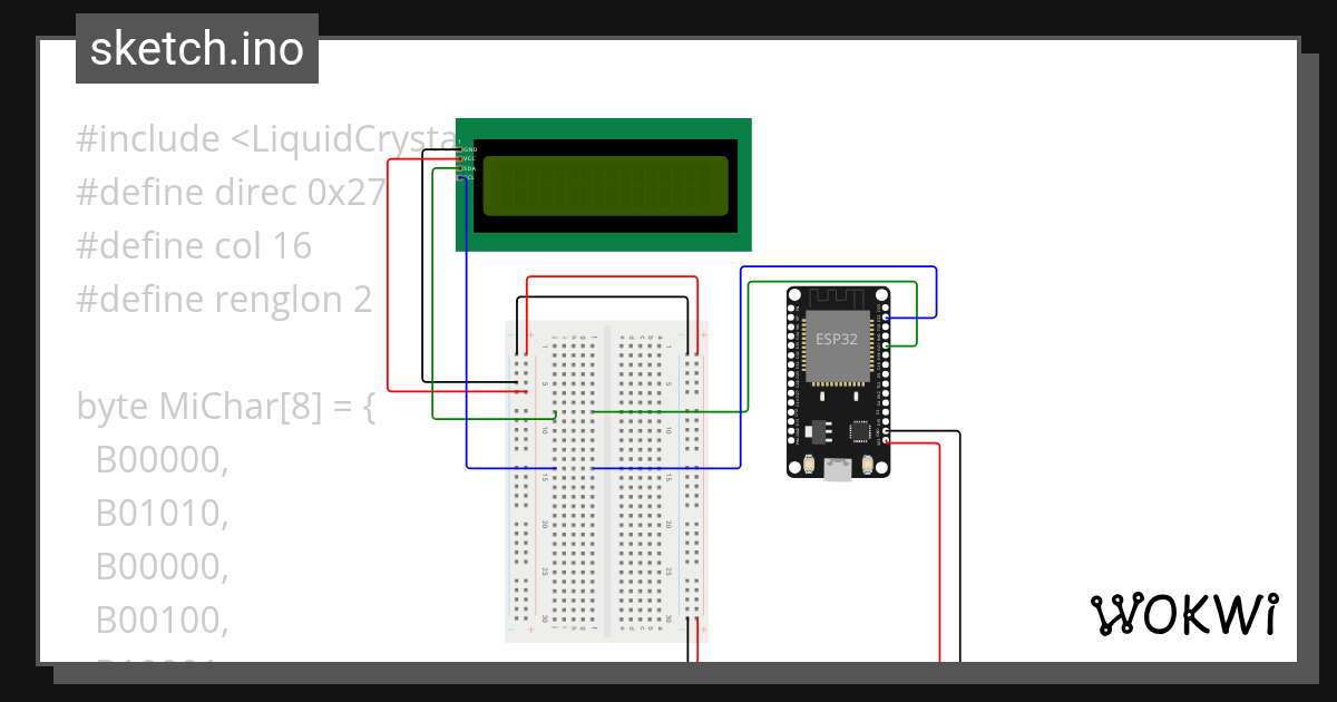 M3001R Practica 4 char - Wokwi ESP32, STM32, Arduino Simulator