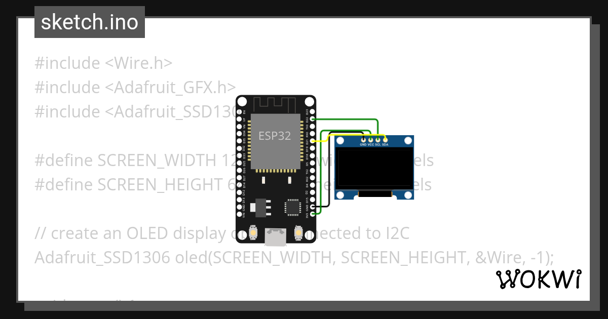 esp32 oled- simple Copy - Wokwi ESP32, STM32, Arduino Simulator esp32 oled- simple Copy - Wokwi ESP32, STM32, Arduino Simulator