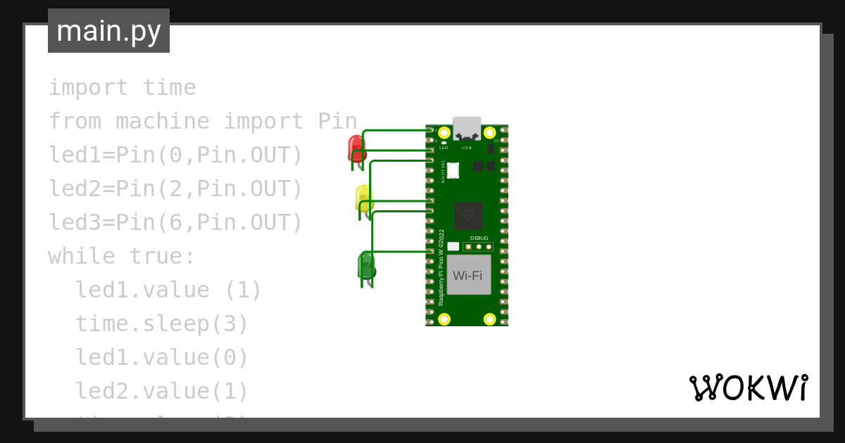 Traffic Signal Wokwi Esp32 Stm32 Arduino Simulator 0456