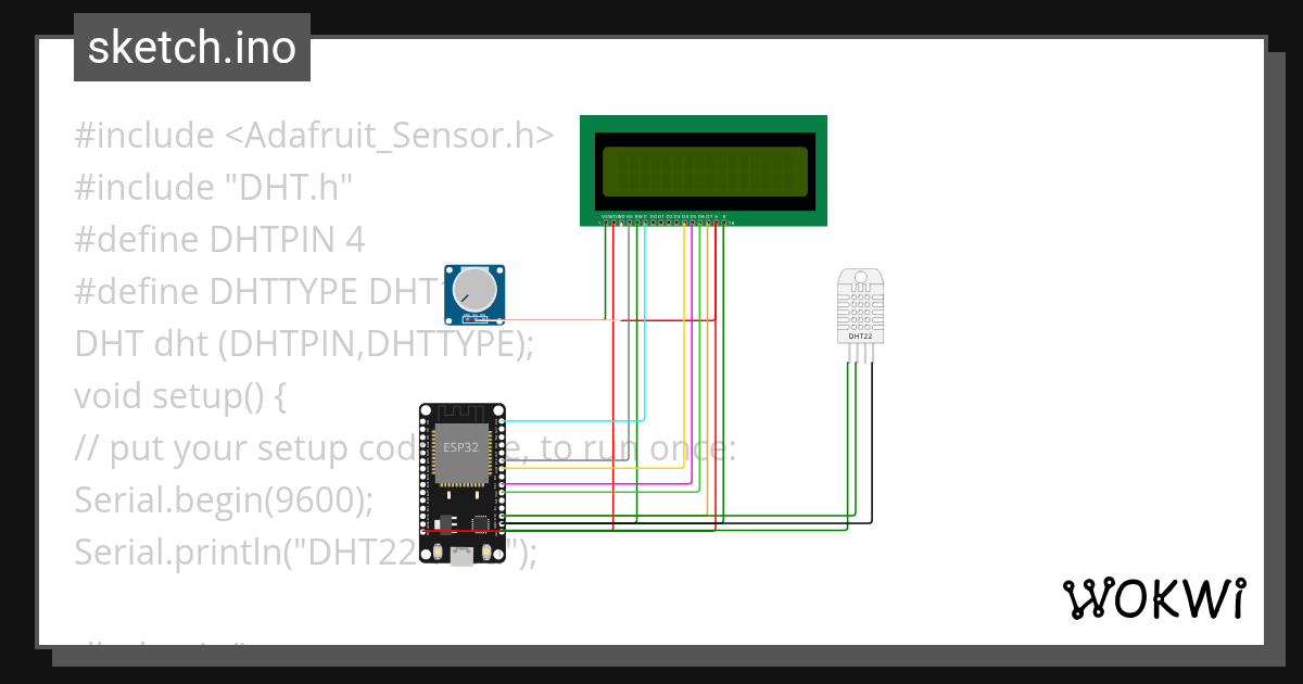 new Tempreture and humaniditymoving LCD Interfacing with Ardunio/NodeMcu - Wokwi ESP32, STM32 ...