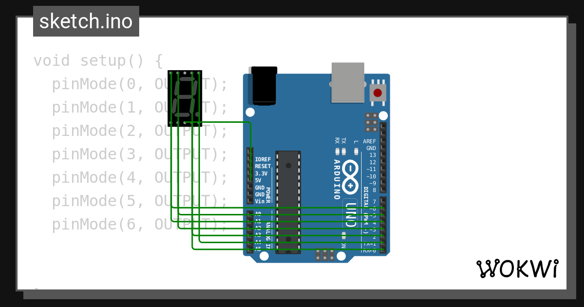Seven Segment Wokwi Esp32 Stm32 Arduino Simulator 