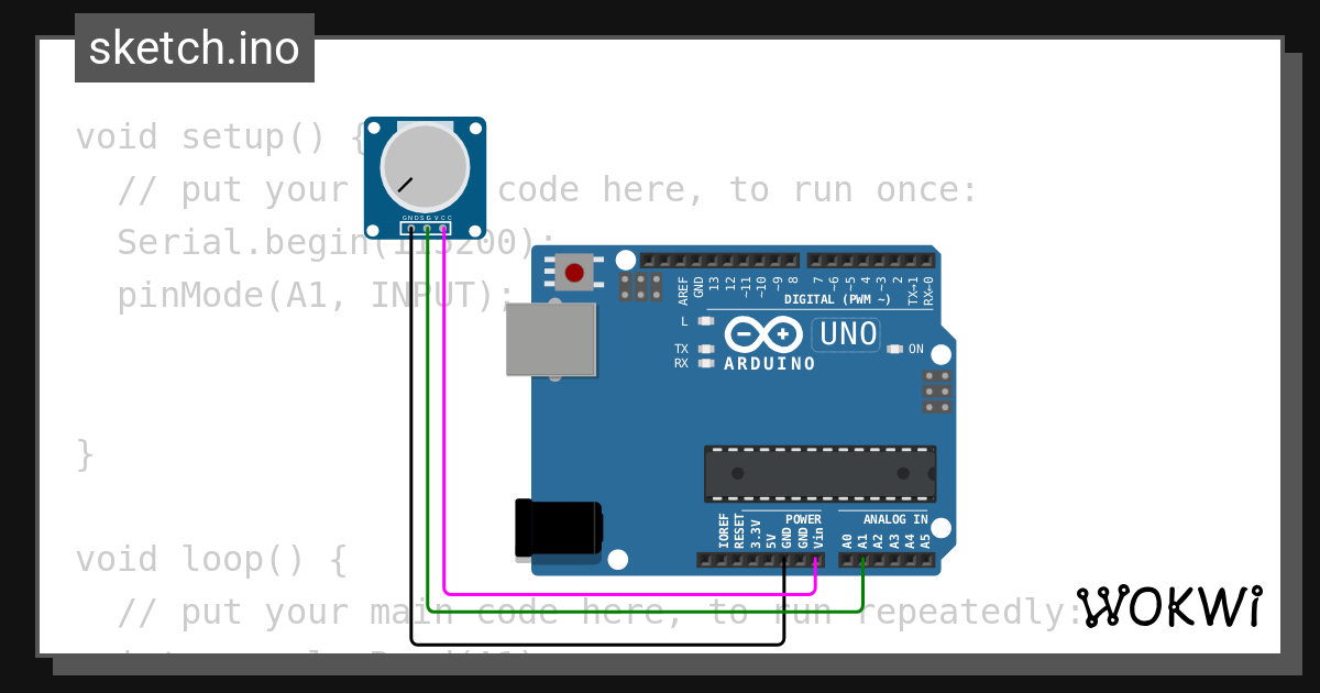 Potencio Meter Wokwi Esp32 Stm32 Arduino Simulator