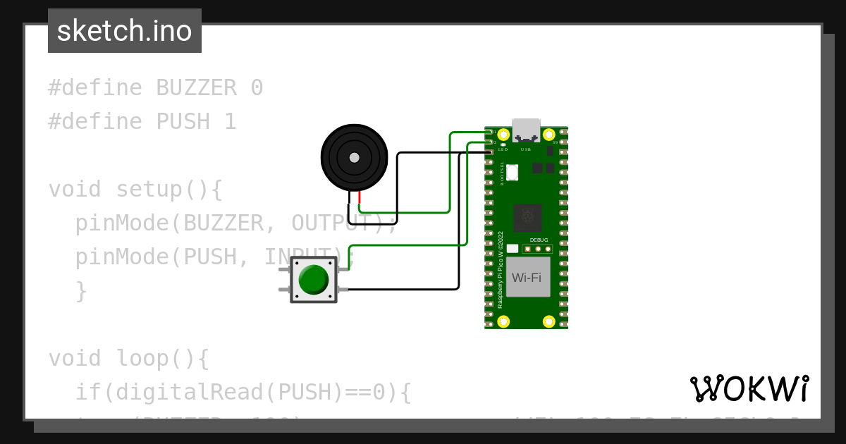 Buzzer With Buttom Wokwi Esp32 Stm32 Arduino Simulator