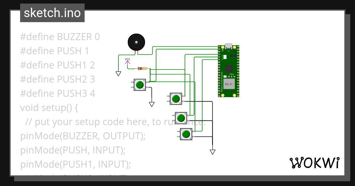 Botones Y Buzzer Wokwi Esp32 Stm32 Arduino Simulator 4906