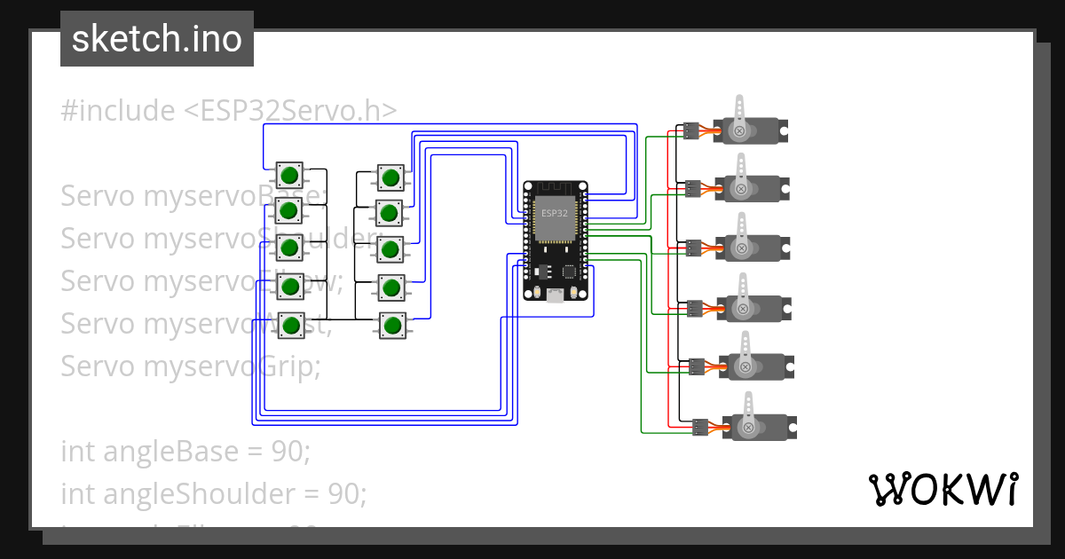 Arm Robot Manual - Wokwi ESP32, STM32, Arduino Simulator