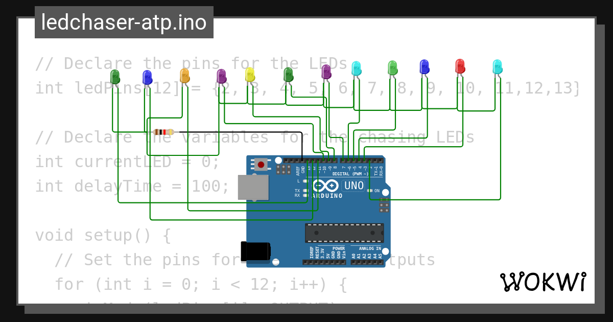 Ledchaser Type1 Wokwi Esp32 Stm32 Arduino Simulator