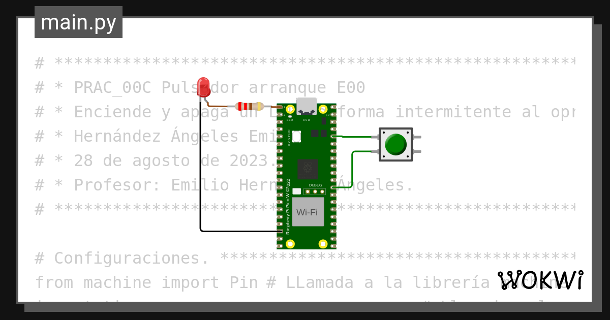 Prac00c Pulsador Arranque Wokwi Esp32 Stm32 Arduino Simulator