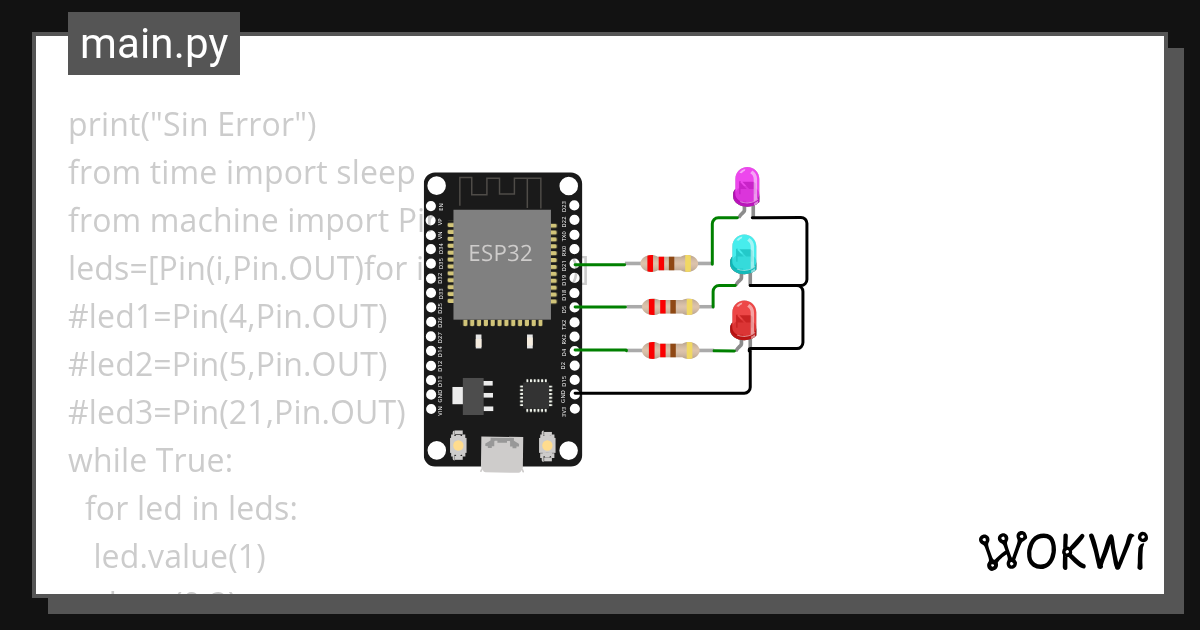 leds intermitentes - Wokwi ESP32, STM32, Arduino Simulator leds intermitentes - Wokwi ESP32, STM32, Arduino Simulator
