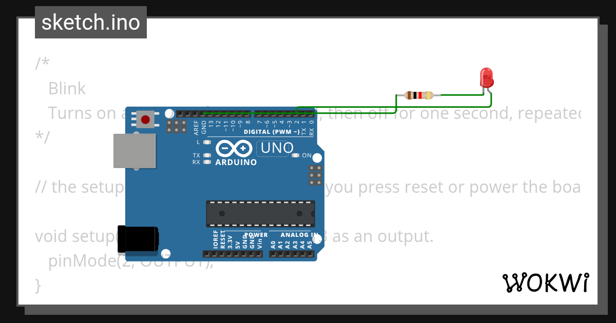 led blinking - Wokwi ESP32, STM32, Arduino Simulator