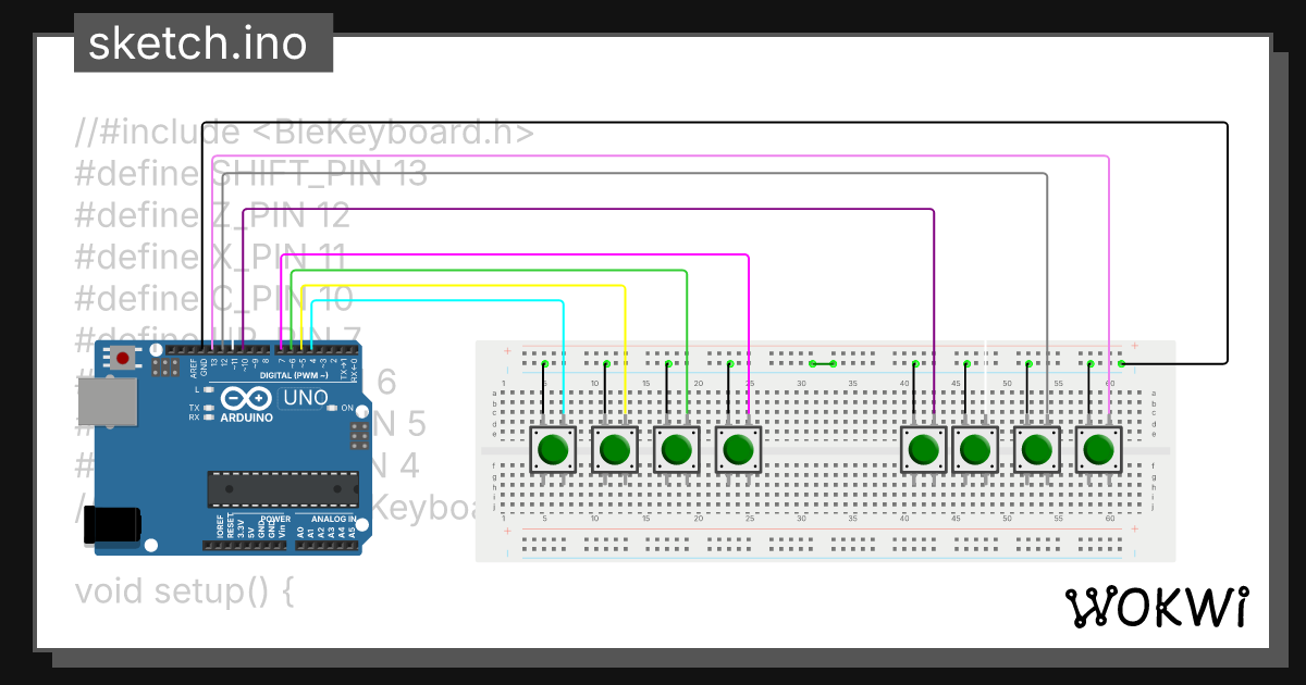 ARDUINO UNO bluetooth gaming keyboard Fixed Copy - Wokwi ESP32, STM32 ...