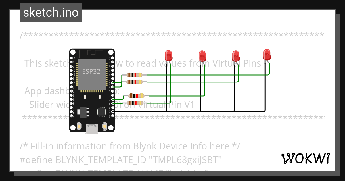 LED 4 IoT Copy - Wokwi ESP32, STM32, Arduino Simulator