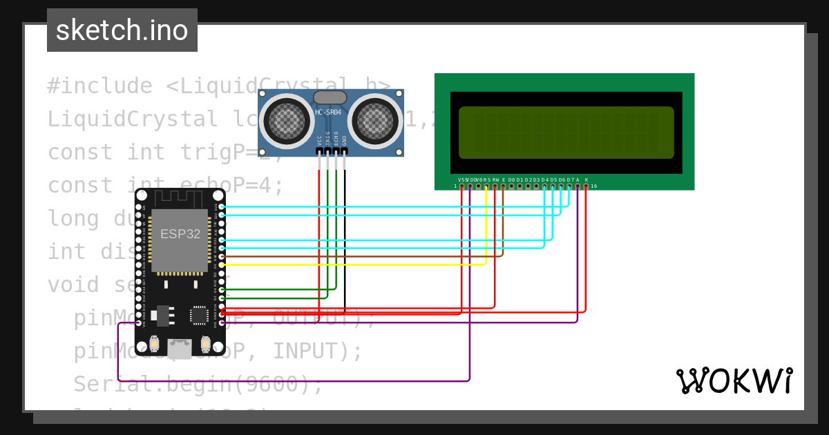 Distance Wokwi Esp32 Stm32 Arduino Simulator