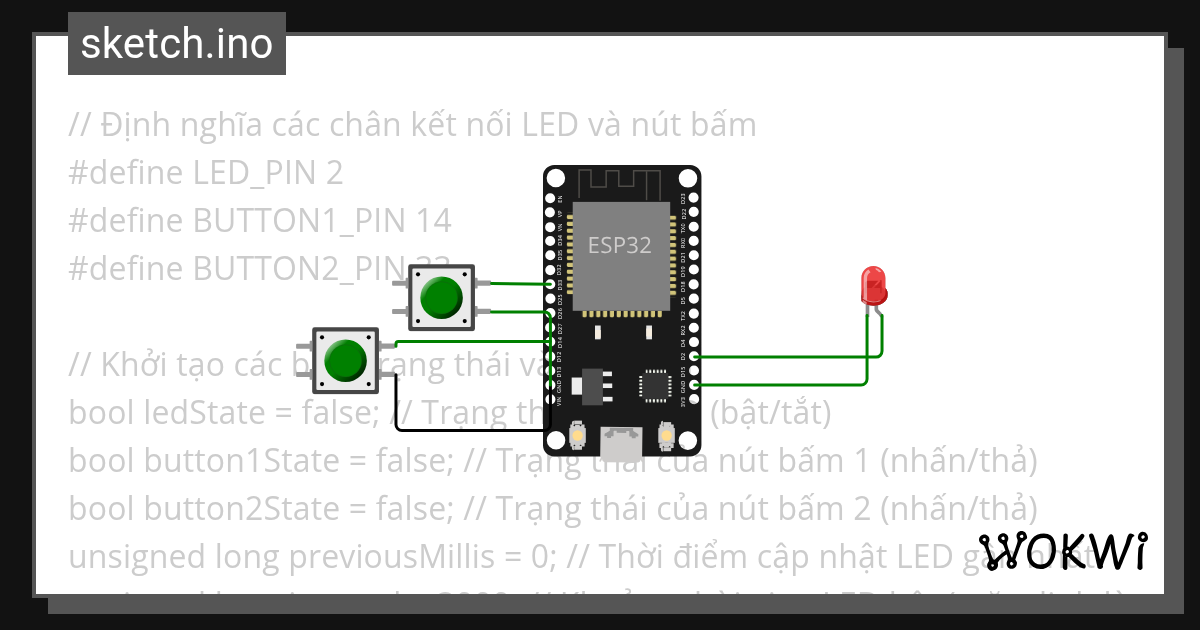 baitap1 - Wokwi ESP32, STM32, Arduino Simulator