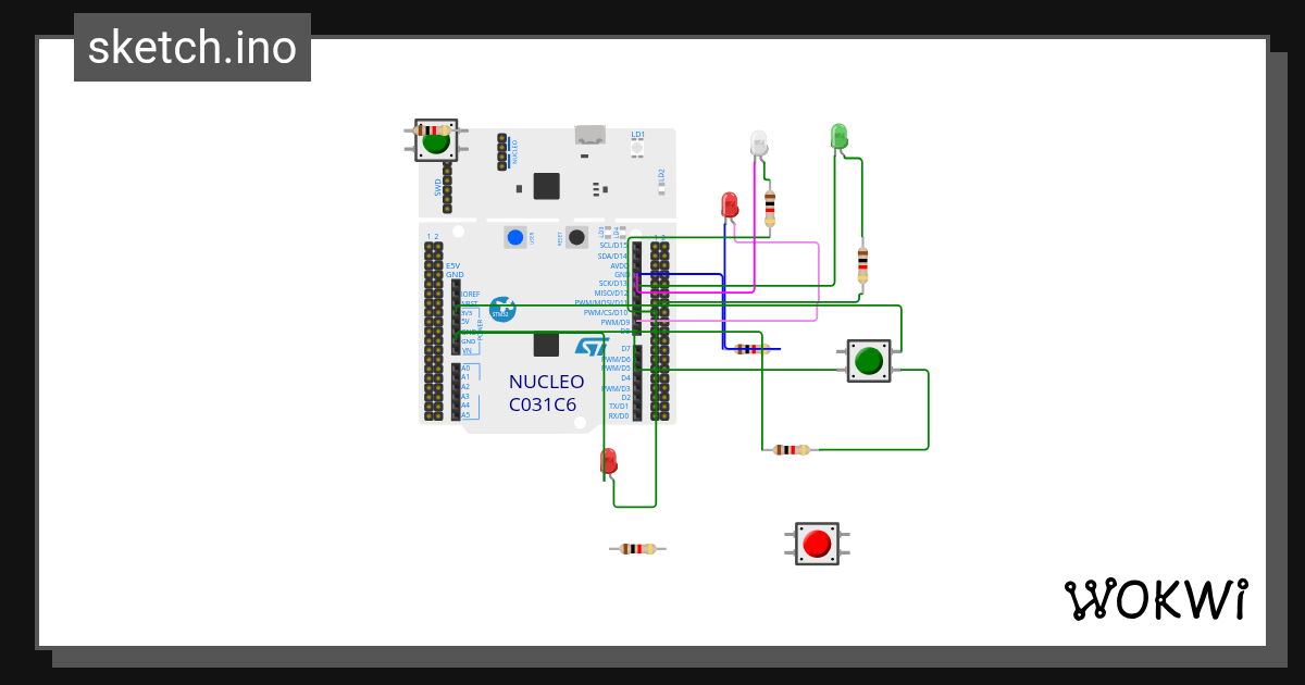 Push Button Wokwi Esp32 Stm32 Arduino Simulator 6068