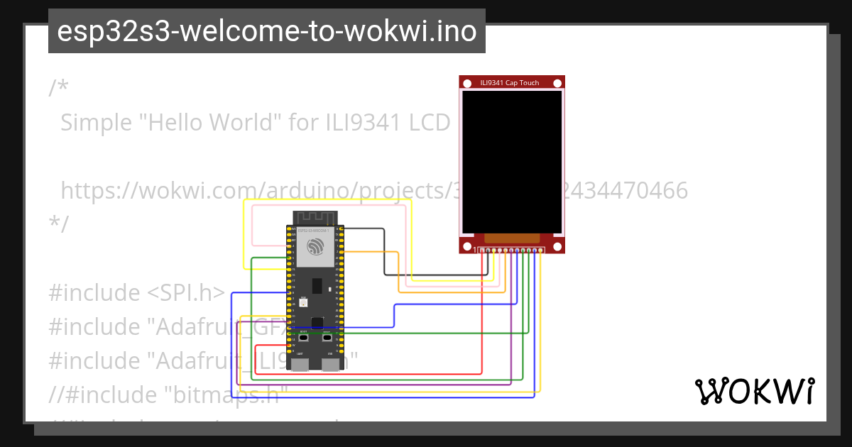 esp32s3 ILI9341 Capacitive Touch example - finger painting Copy - Wokwi ...
