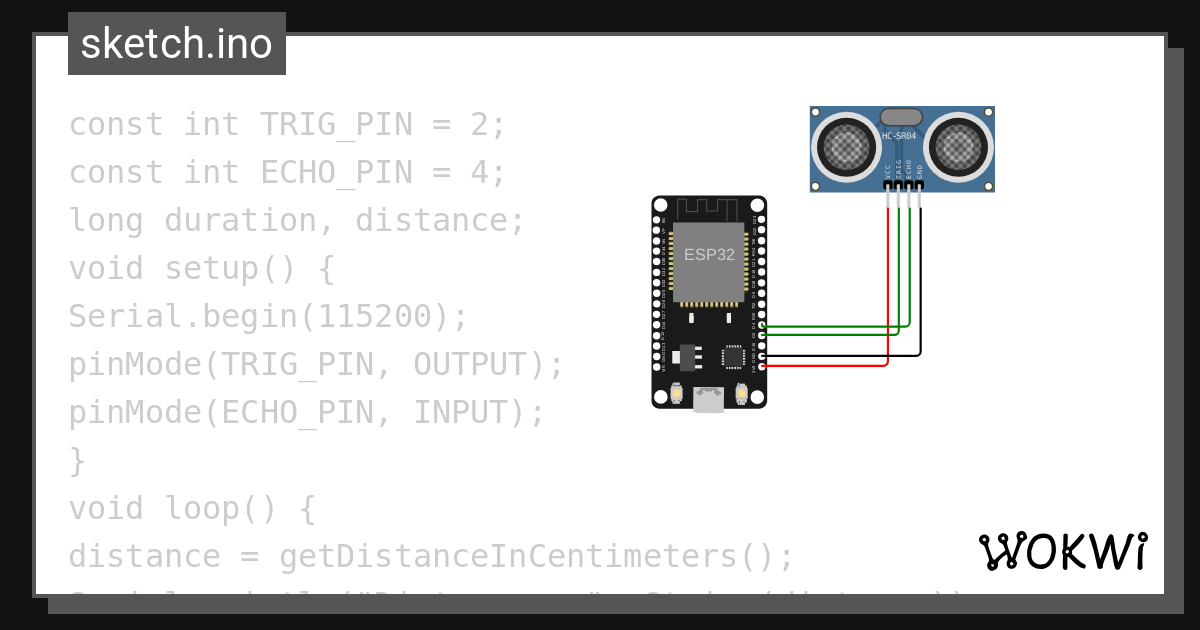 Ultra Sonic Sensor Wokwi Esp32 Stm32 Arduino Simulator 3527