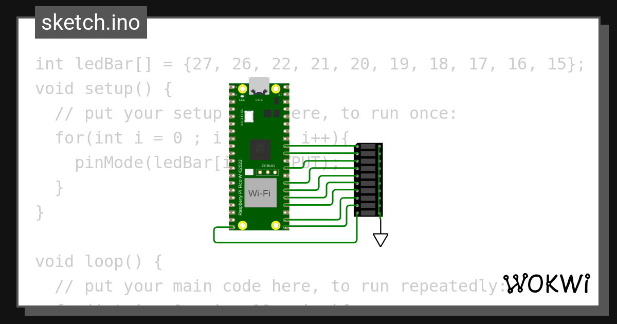 Ledbar Wokwi Esp32 Stm32 Arduino Simulator