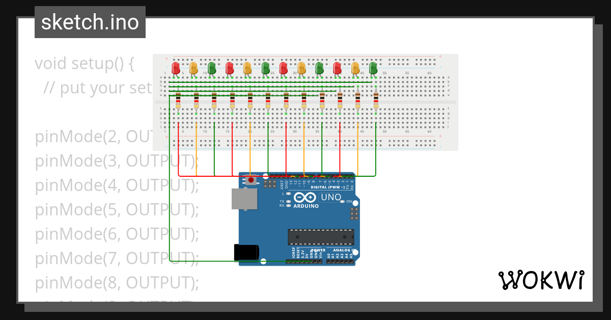 project 4 way traffic light - Wokwi ESP32, STM32, Arduino Simulator